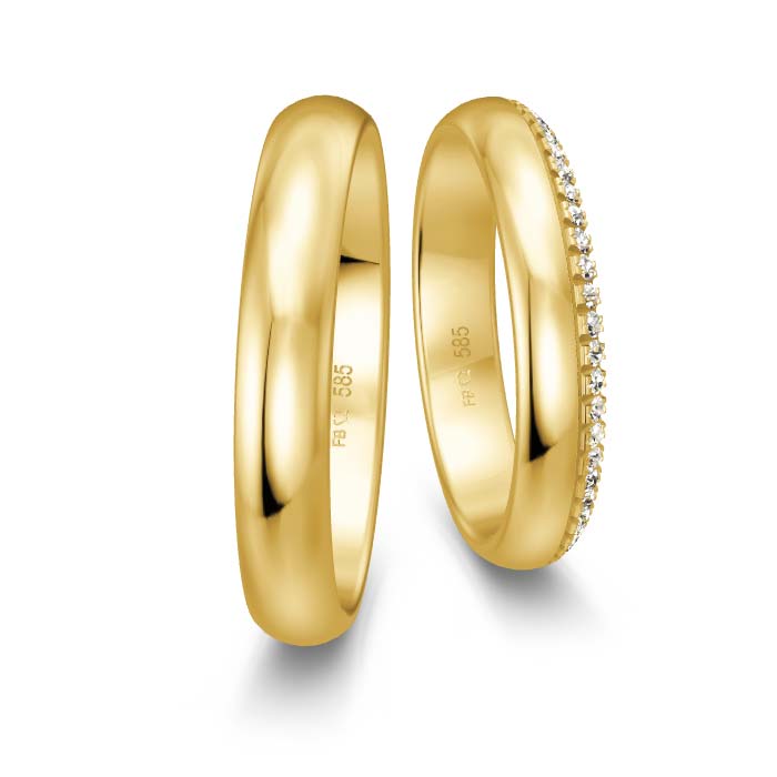 Gifteringer i gult gull 14 kt, 4 mm. TRUST| Ole Aas