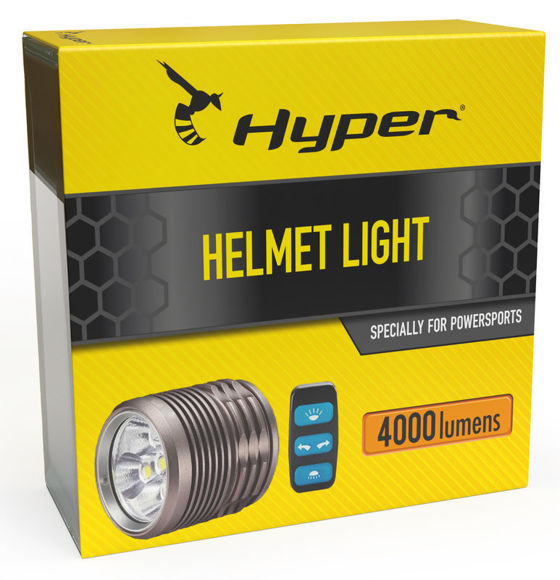 Hyper 4000 hjelmlampe/hodelykt/styrelys – 4000 lumen LED med ...