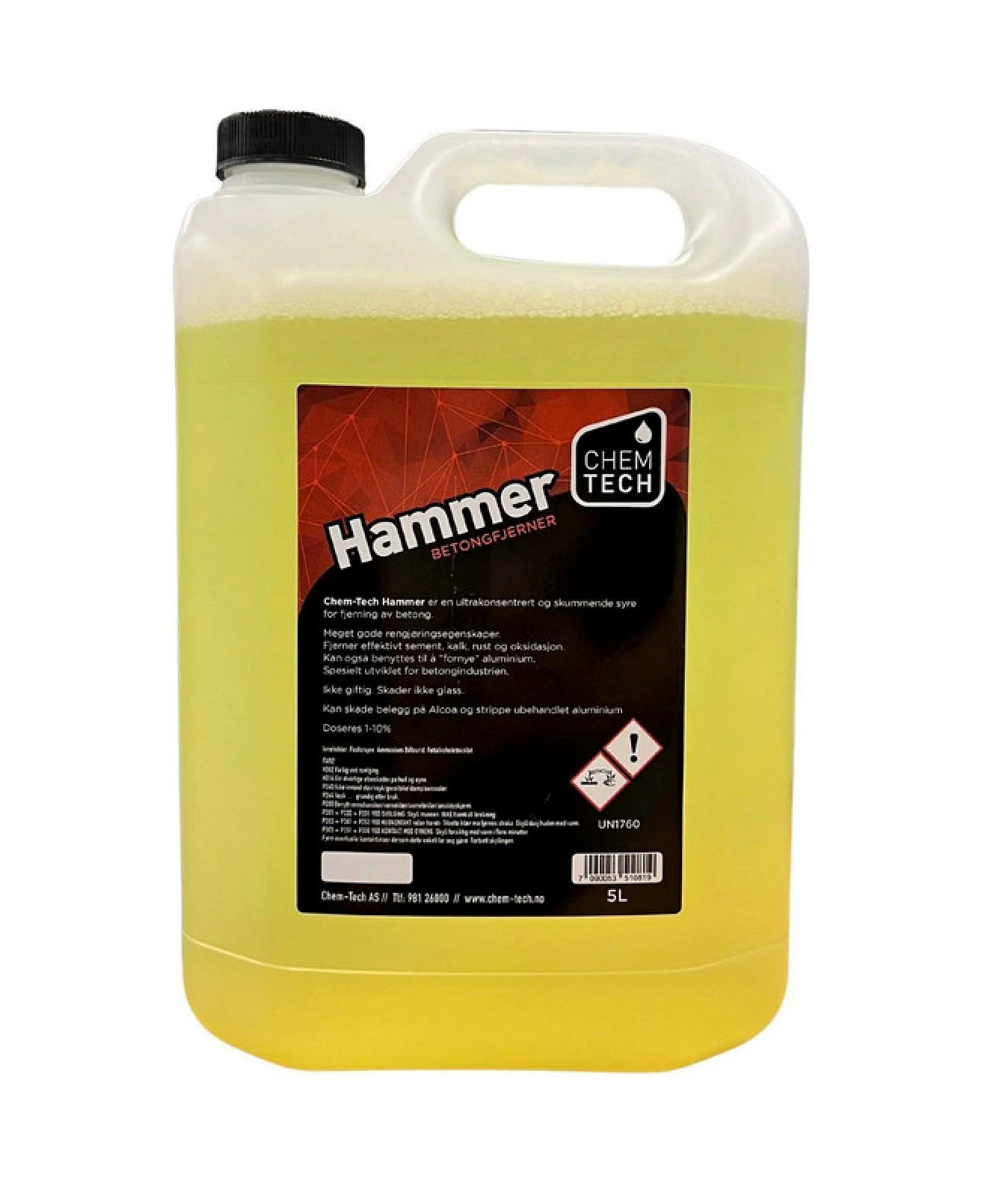 Hammer 5ltr. ultrakonsentrert og skummende syre for fjerning av betong ...